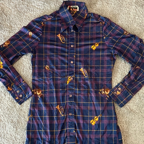 Tops | Vintage Musical Instrument Button Down Shirt | Poshmark